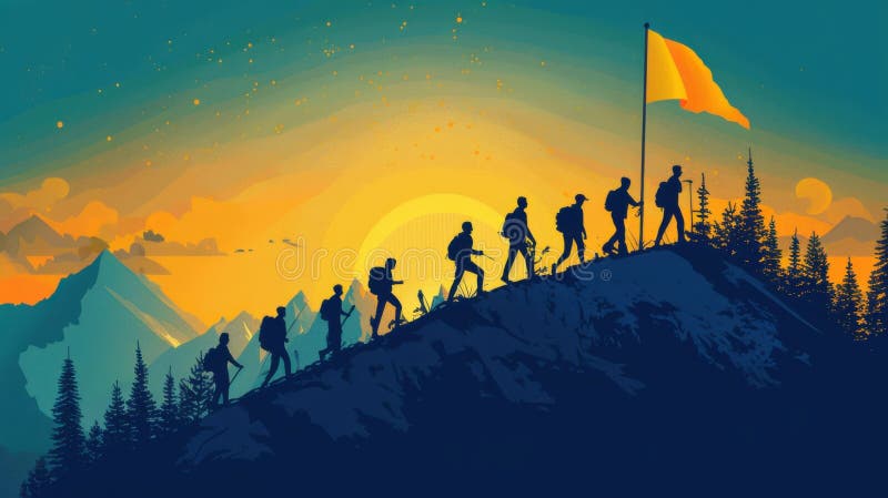 Teamwork, Helping the Team Climb the Mountain, Helping Each Other To ...