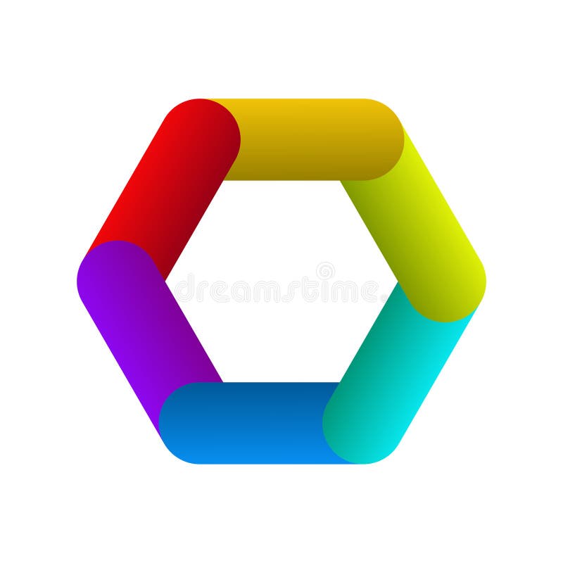 Teamwork Hexagon LOGO Color Gradient Stock Vector - Illustration of ...