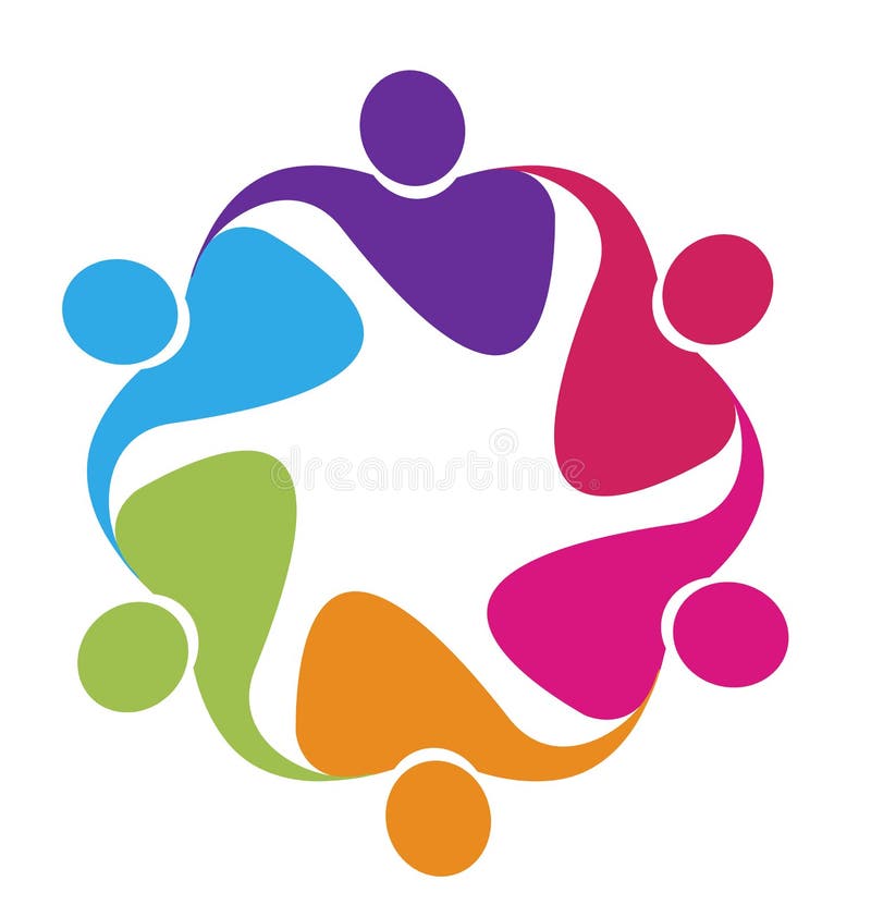 Teamwork in a hug logo stock vector. Illustration of innovation - 92697556
