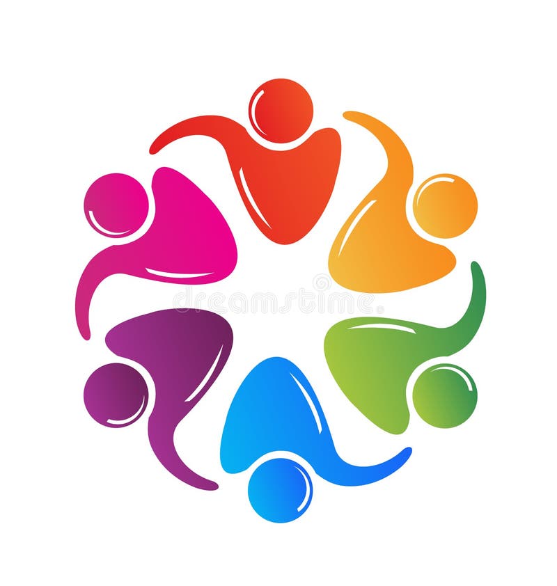 Teamwork hugging people stock vector. Illustration of company - 83725617