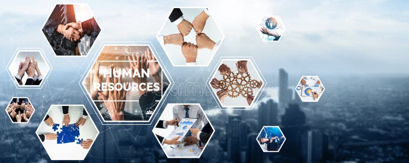 Teamwork and Human Resources HR Management Technology for Business Kudos Stock Image - Image of ...