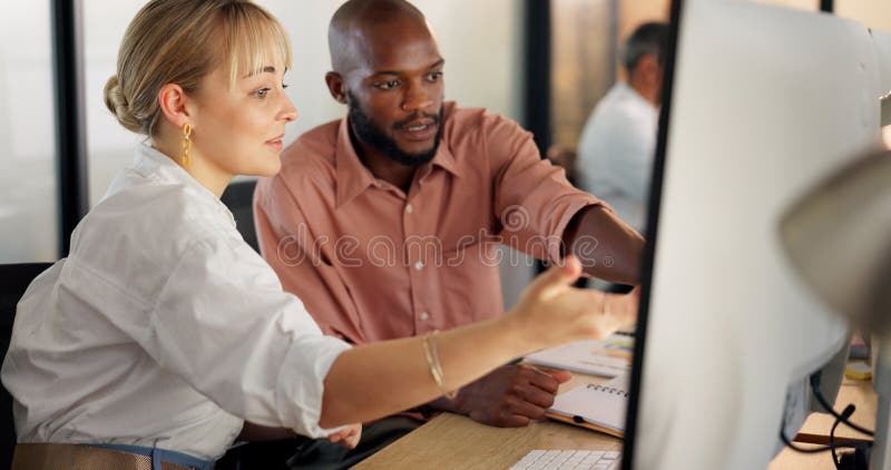 Teamwork, Human Resources and Training with a Business Woman Explaining ...