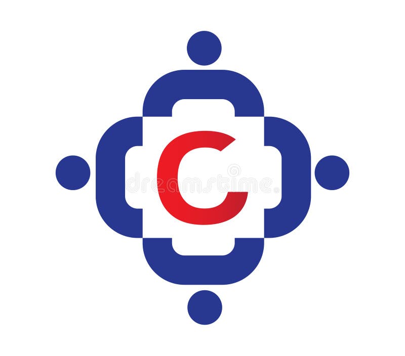 Teamwork Icon with C stock illustration. Illustration of company - 81268750