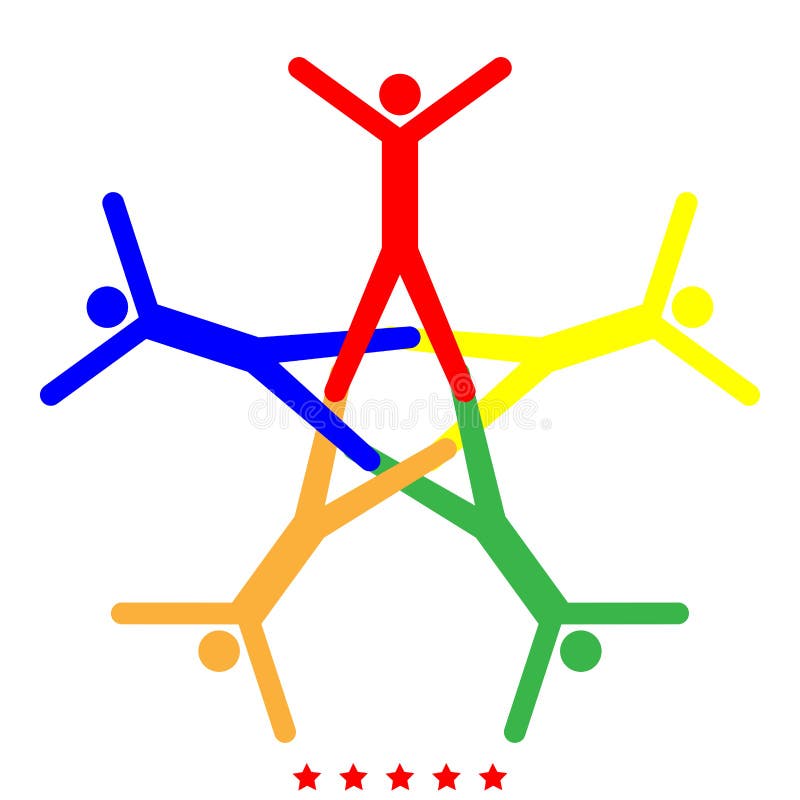 Teamwork Icon . Different Color Stock Vector - Illustration of love ...