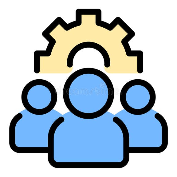 Teamwork Icon in Flat Line Style Representing Collaboration Unity and ...