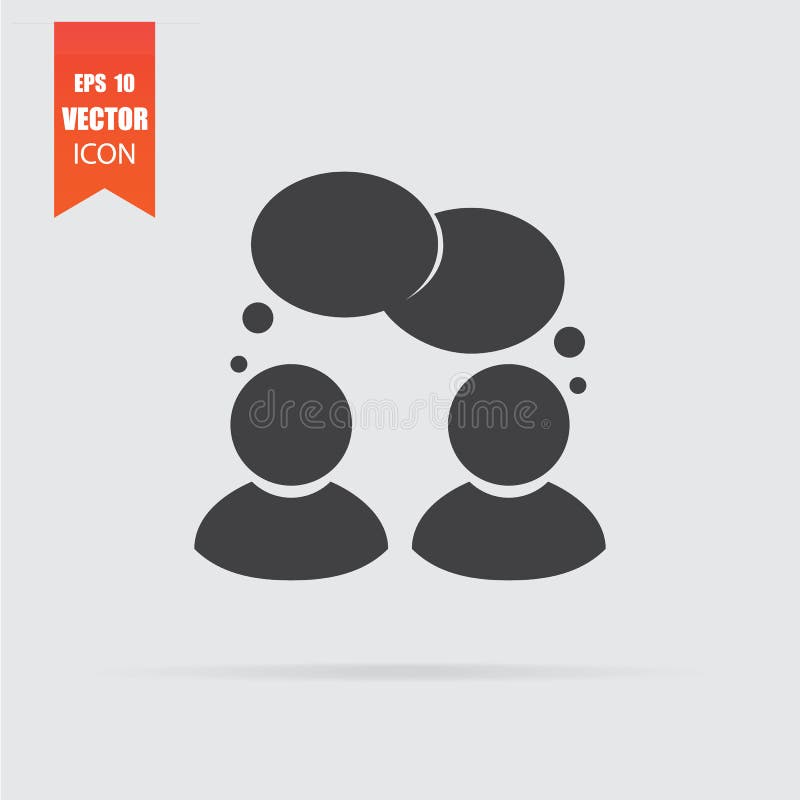 Teamwork Icon in Flat Style Isolated on Grey Background Stock Vector ...