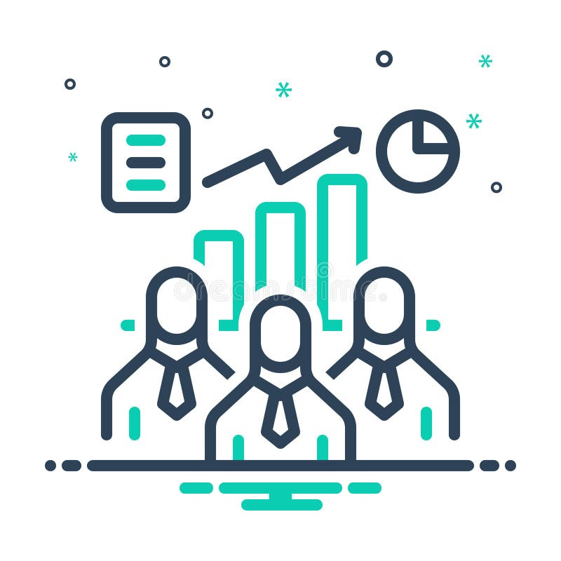 Mix Icon for Teamwork, Graph and Growth Stock Vector - Illustration of ...