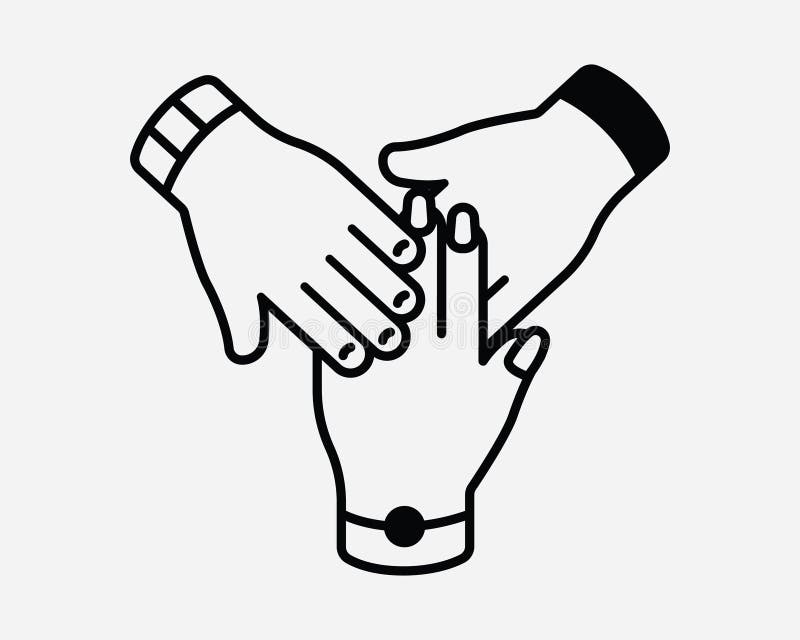 Teamwork Icon. Hands Friendship Cooperation Group Partnership Team Work ...