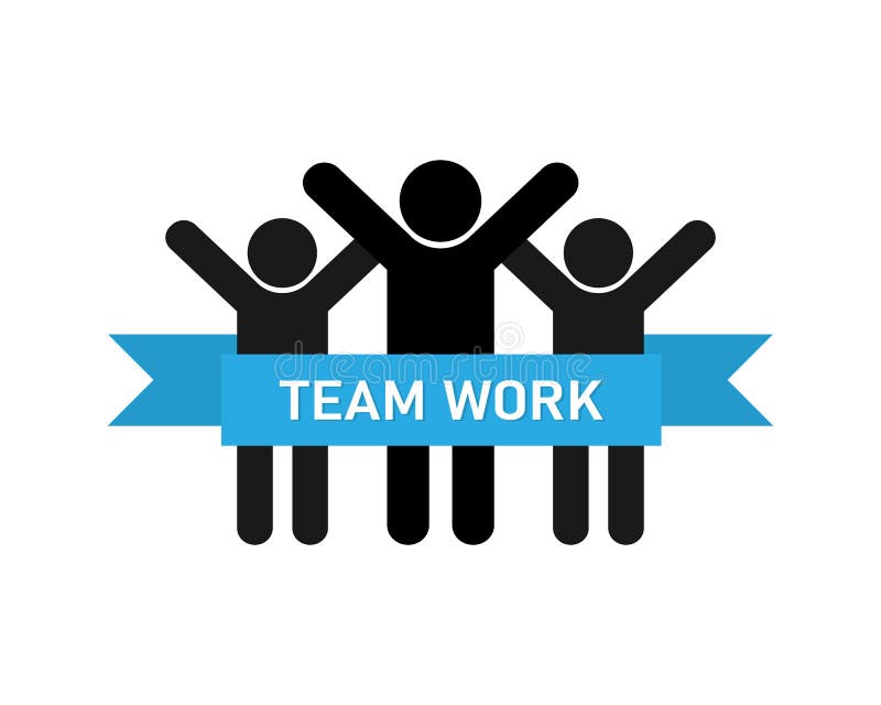 Teamwork Icon. Happy Team with Raised Hands. Vector EPS 10 Stock Vector ...