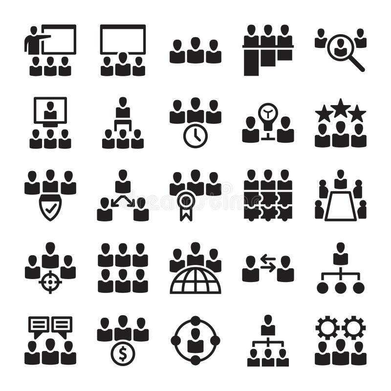 Teamwork icon set pack stock illustration. Illustration of team - 374146295