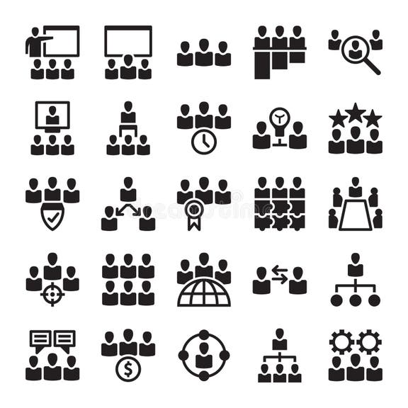 Teamwork icon set pack stock illustration. Illustration of team - 374146295
