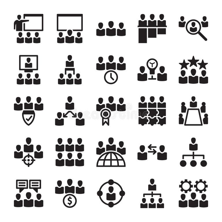 Teamwork icon set pack stock illustration. Illustration of team - 374146295