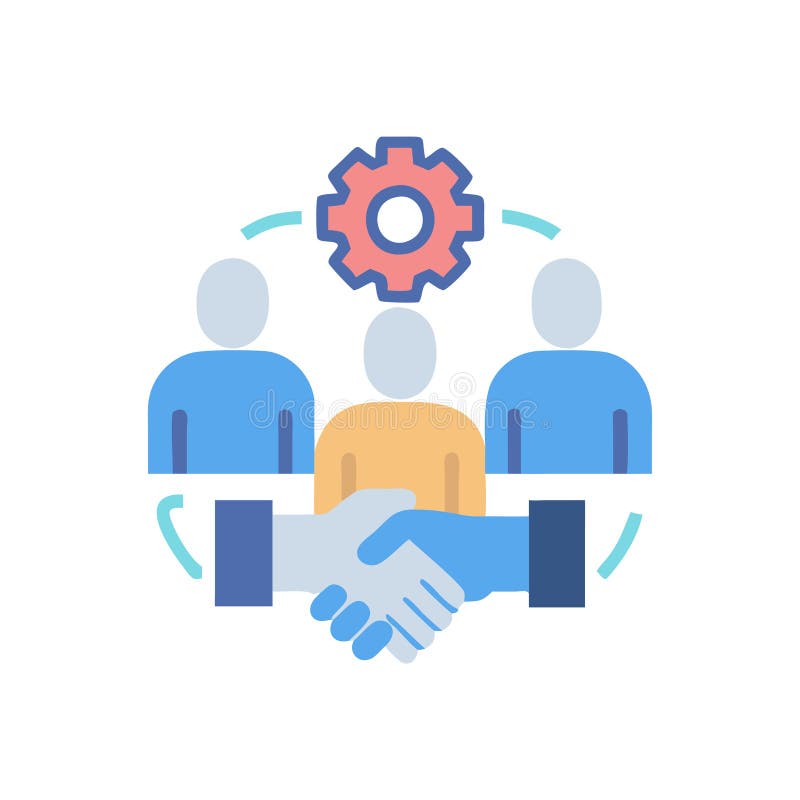 Teamwork Icon for Project Success Stock Illustration - Illustration of ...