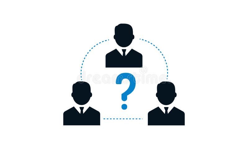 Teamwork Icon with Question Mark, Teamwork Problem Fix Concept. Stock ...