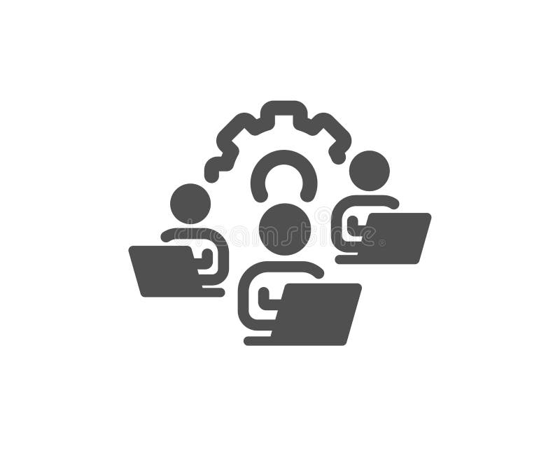 Teamwork Icon. Remote Office Sign. Vector Stock Vector - Illustration ...