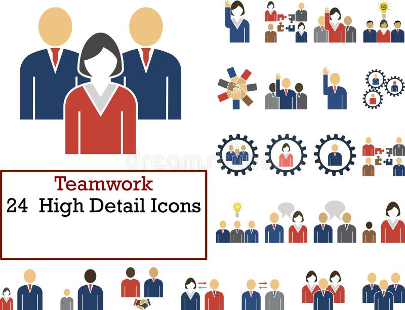 Teamwork Icon Set stock vector. Illustration of icon - 214966290