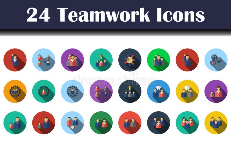 Teamwork Icon Set stock vector. Illustration of audience - 253891328