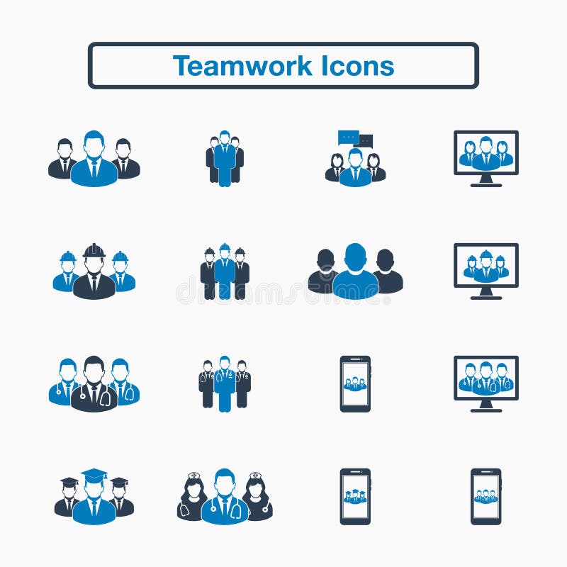 Teamwork Icon set. stock vector. Illustration of corporate - 183202526
