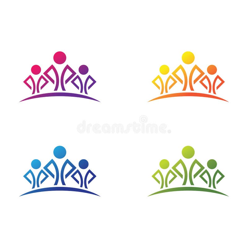 Teamwork icon set stock illustration. Illustration of family - 237299332