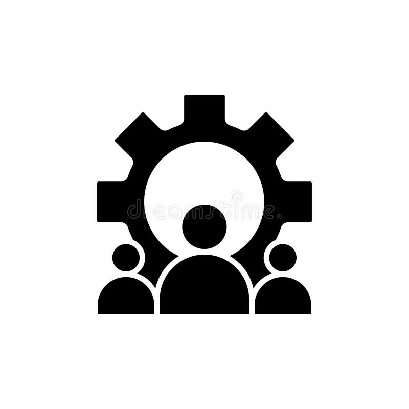 Teamwork Icon Set. Organization Work Gear Vector Logo Symbol in Black ...