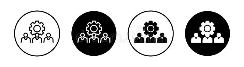 Teamwork Icon Set. Organization Work Gear Vector Logo Symbol in Black ...