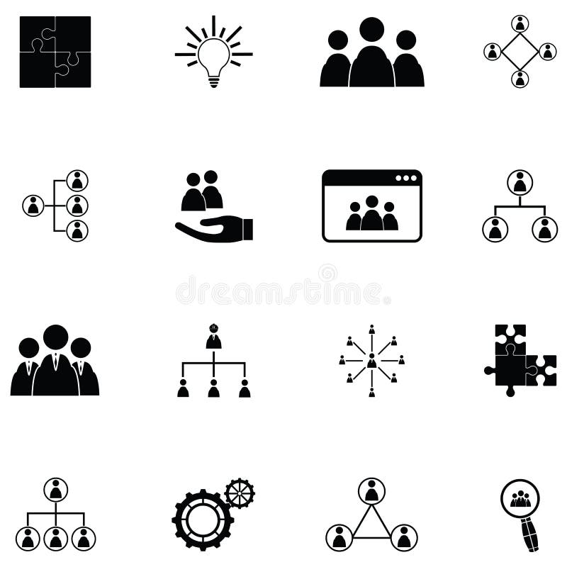 Teamwork icon set stock vector. Illustration of conference - 139530968