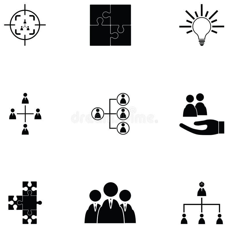 Teamwork icon set stock vector. Illustration of symbol - 139530990