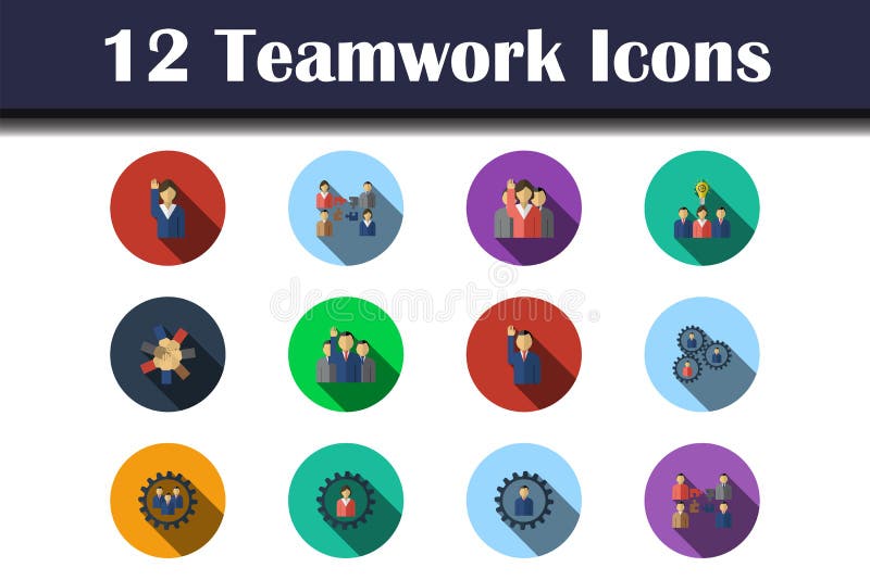 Teamwork Icon Set stock vector. Illustration of management - 253813749