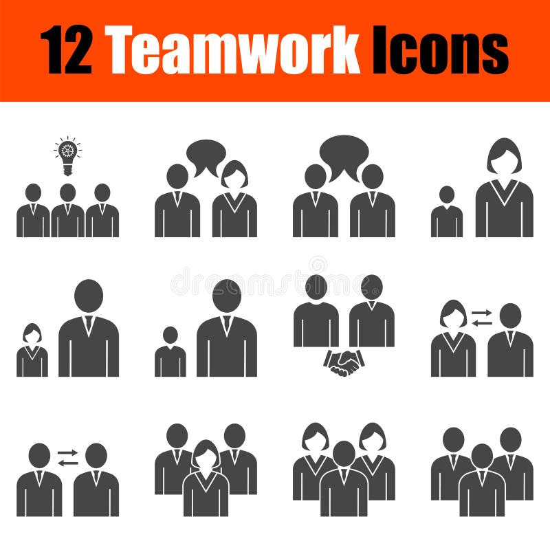 Teamwork Icon Set stock vector. Illustration of community - 148282608
