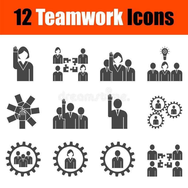 Teamwork Icon Set stock vector. Illustration of collaboration - 148282612
