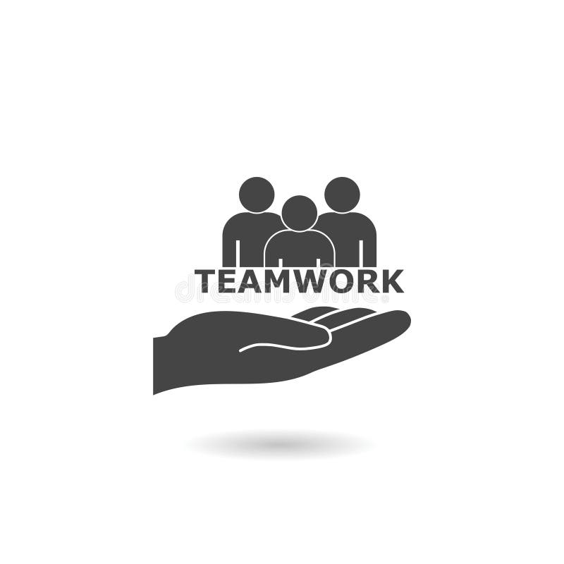 Teamwork icon with shadow stock vector. Illustration of help - 192847084