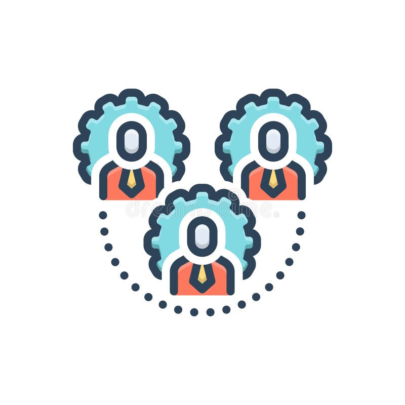 Color Illustration Icon for Teamwork, Staff and Workers Stock Vector ...