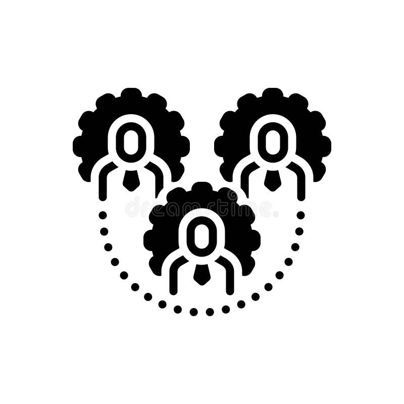 Black Solid Icon for Teamwork, Staff and Workers Stock Illustration ...