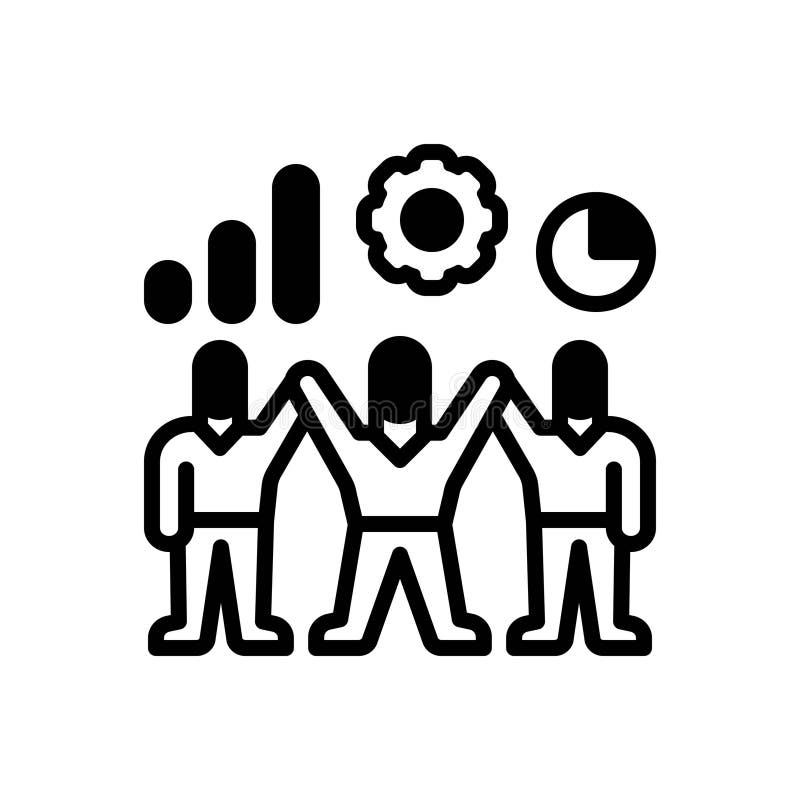 Black Solid Icon for Teamwork, Team and Workforce Stock Illustration ...