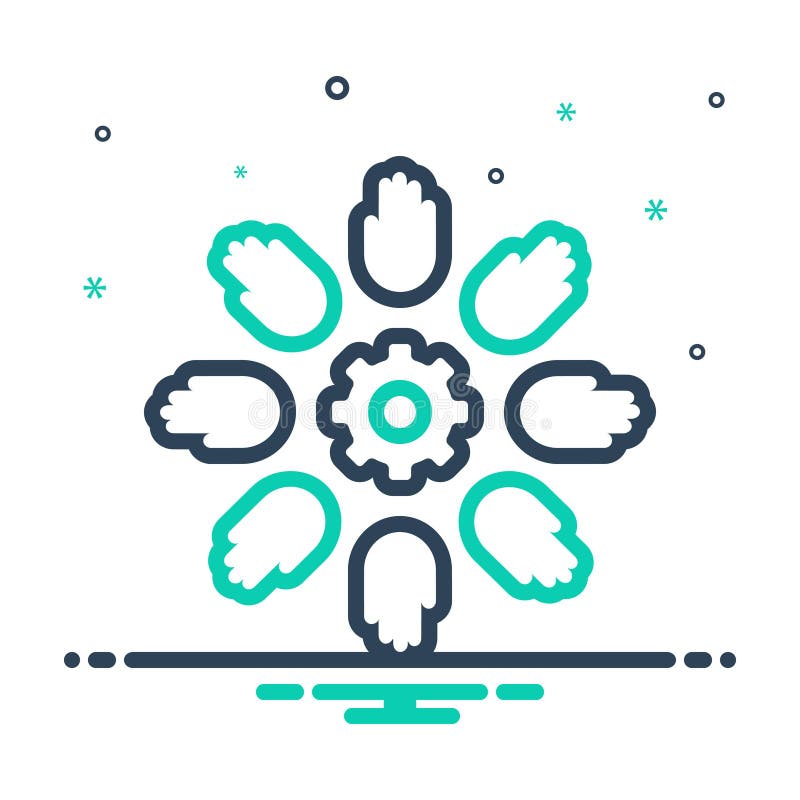 Mix Icon for Teamwork, Unity and Workforce Stock Illustration ...