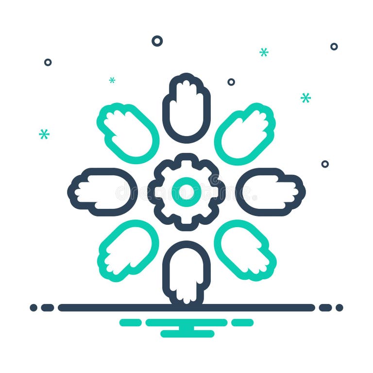Mix Icon for Teamwork, Unity and Workforce Stock Illustration ...