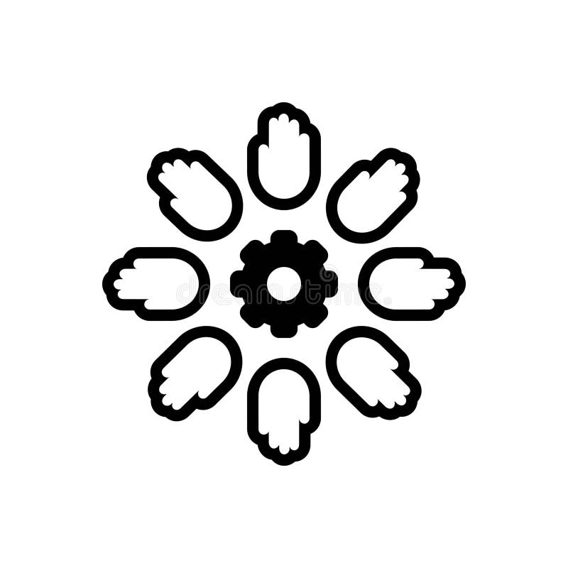 Black Solid Icon for Teamwork, Unity and Workforce Stock Illustration ...