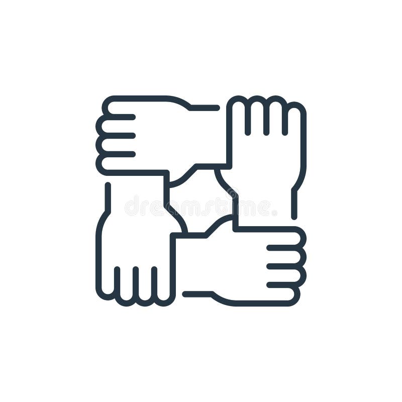 Teamwork Icon Vector from Education Concept. Thin Line Illustration of ...