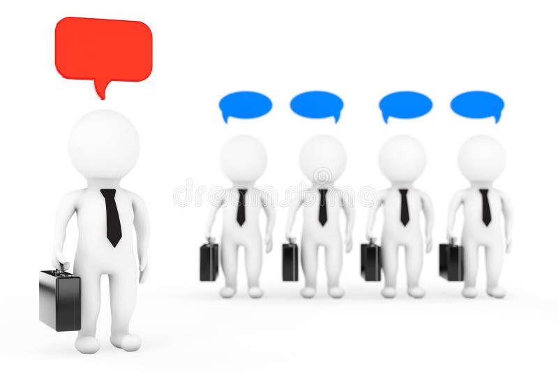 Teamwork Ideas Concept. 3D Businessmans with a Think Bubbles. 3d ...