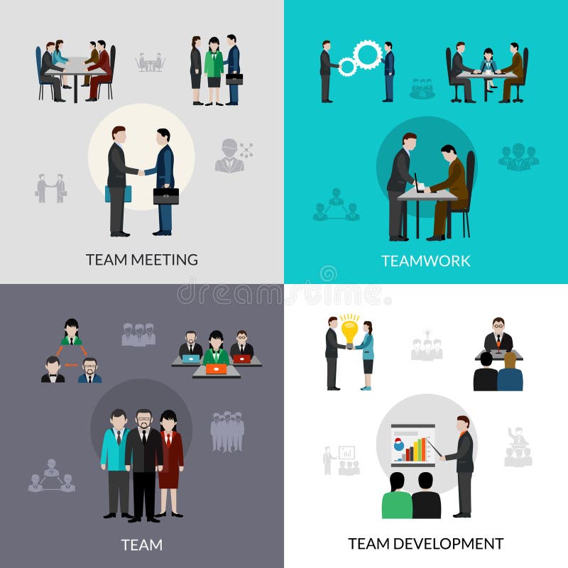 Teamwork-Ikonen Eingestellt Vektor Abbildung - Illustration von ...
