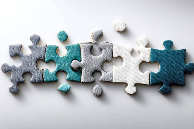 Teamwork is Illustrated through a Minimal Composition of Puzzle Pieces ...