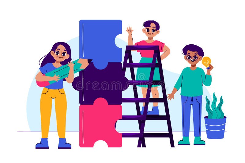 Teamwork Cartoon Illustration Stock Vector - Illustration of management ...