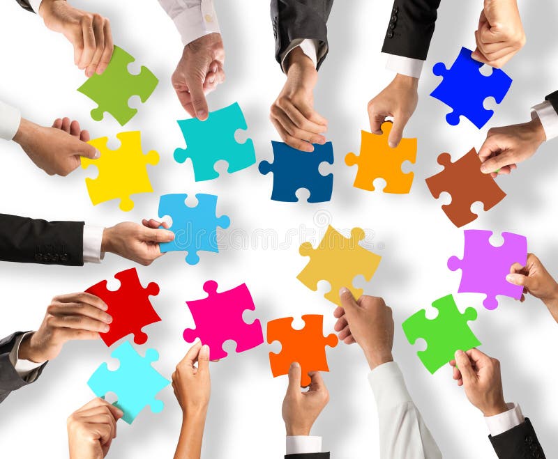 Teamwork and Integration Concept with Puzzle Pieces Stock Image - Image ...
