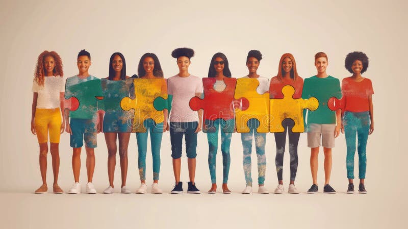 Teamwork, Interaction between All Team Members. Team Building Flat ...