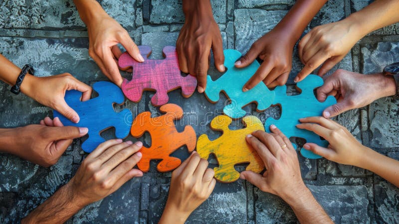 Teamwork, Interaction between All Team Members. Team Building Flat ...