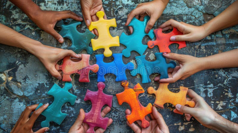 Teamwork, Interaction between All Team Members. Team Building Flat ...