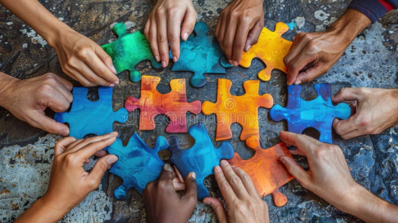 Teamwork, Interaction between All Team Members. Team Building Flat ...