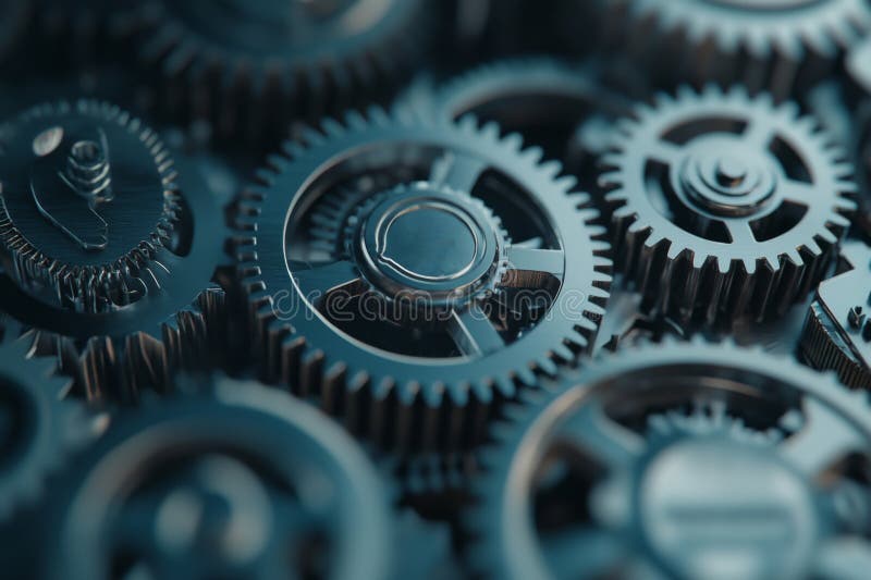 Teamwork through Interconnected Gears Stock Illustration - Illustration ...