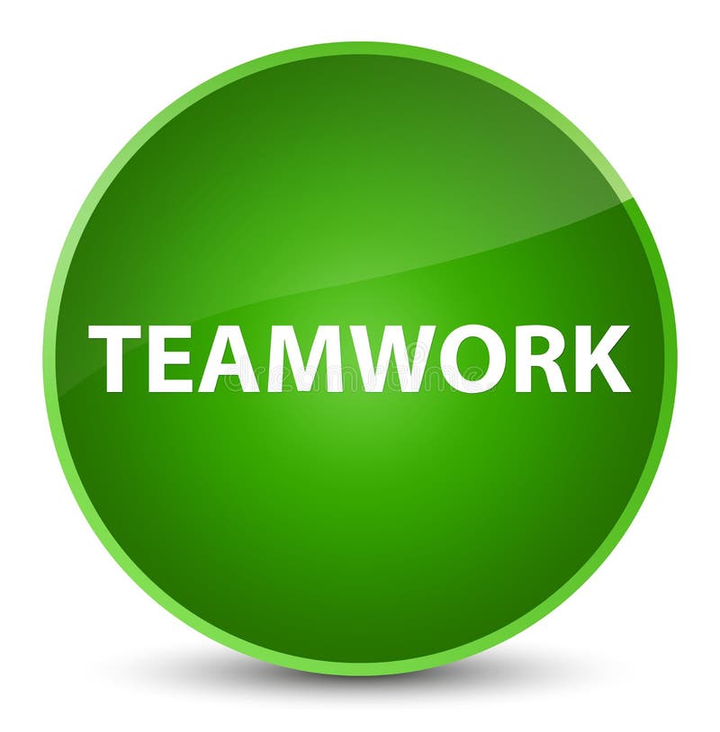 Teamwork Elegant Green Round Button Stock Illustration - Illustration ...