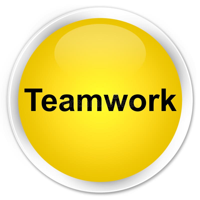 Teamwork Premium Yellow Round Button Stock Illustration - Illustration ...